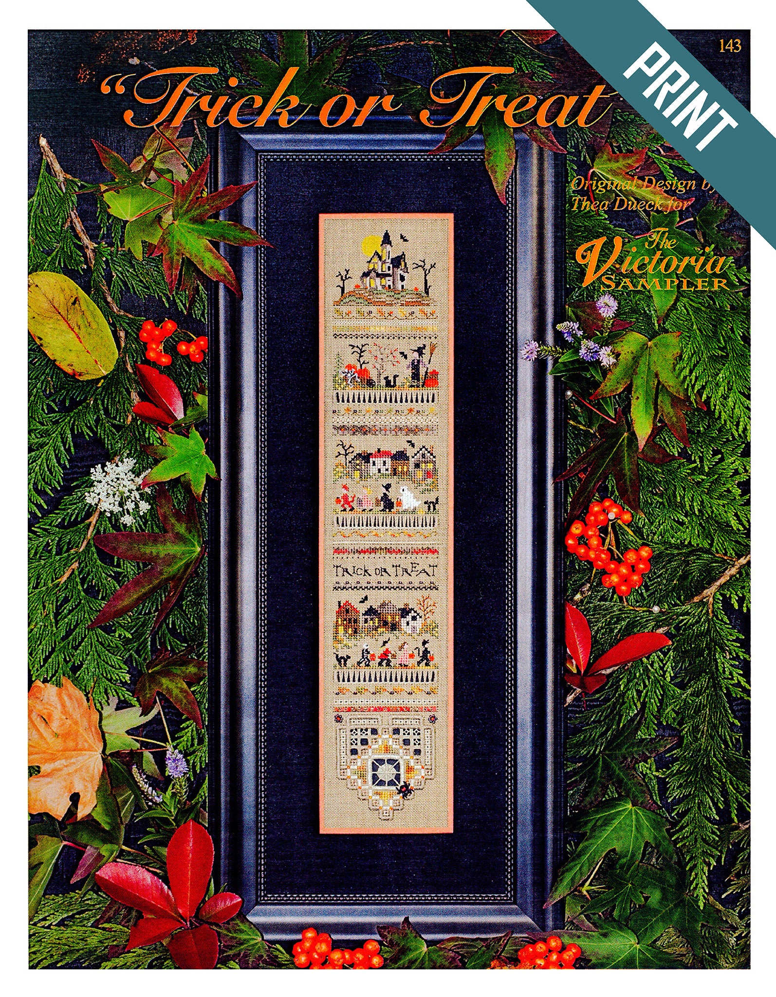 Trick or Treat Sampler - Halloween Embroidery and Cross Stitch Pattern ...