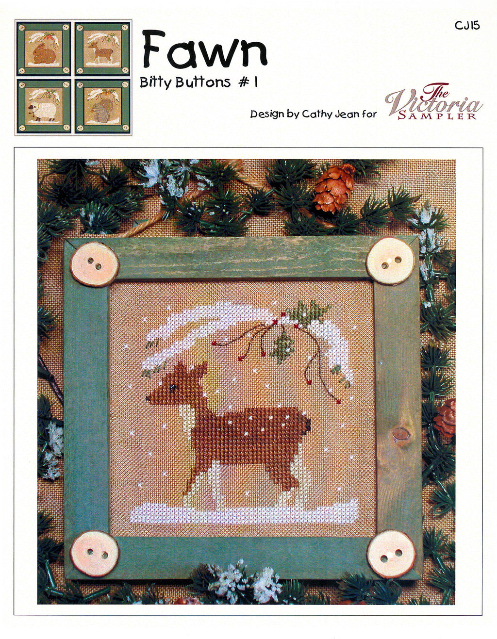 Bitty Buttons Fawn - Counted Cross Stitch Pattern - PDF Download– The ...