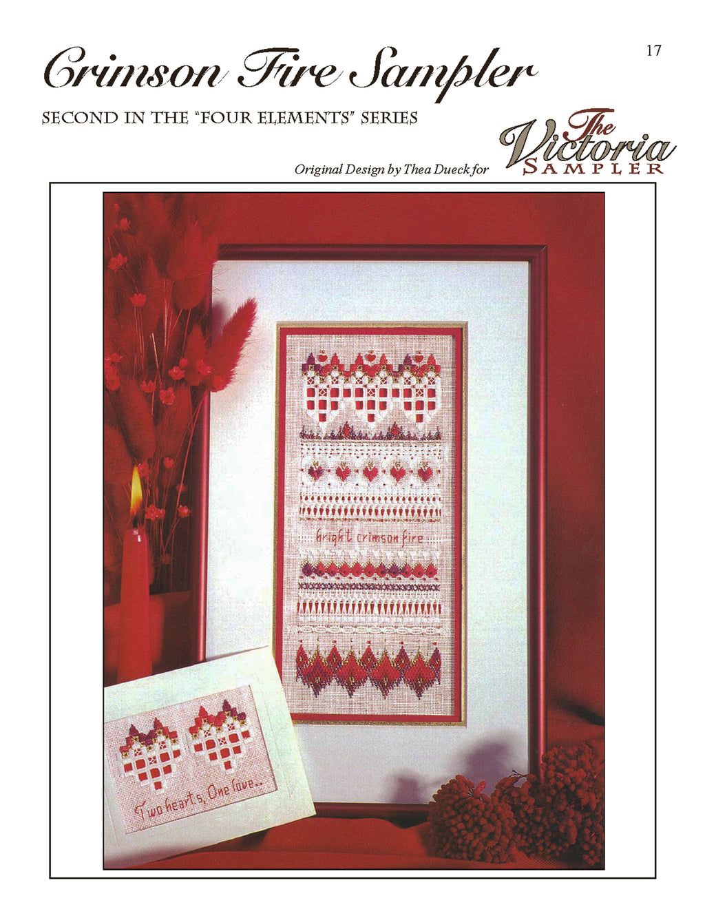 Crimson Fire Sampler - Elements Series - Counted Embroidery Pattern ...
