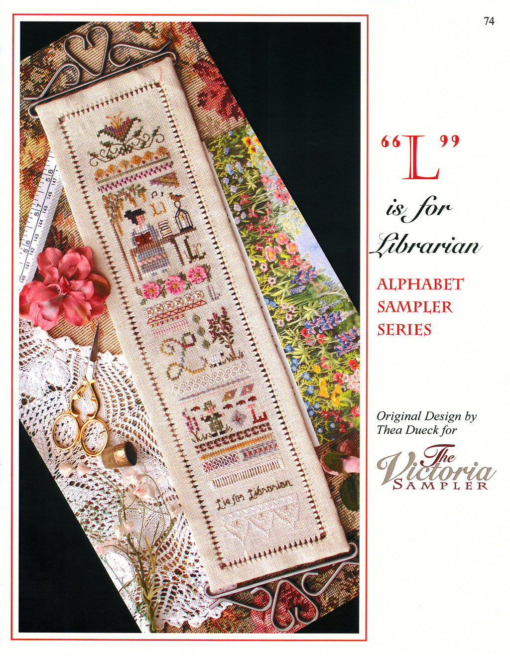 L is for Librarian Sampler - Alphabet Series 12 of 24 - Embroidery and ...