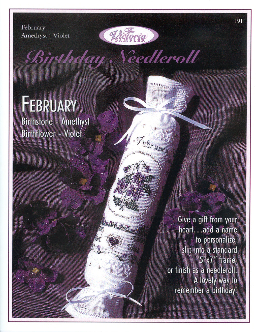 Birthday Needleroll Sampler - February - Embroidery and Cross Stitch P– The Victoria Sampler