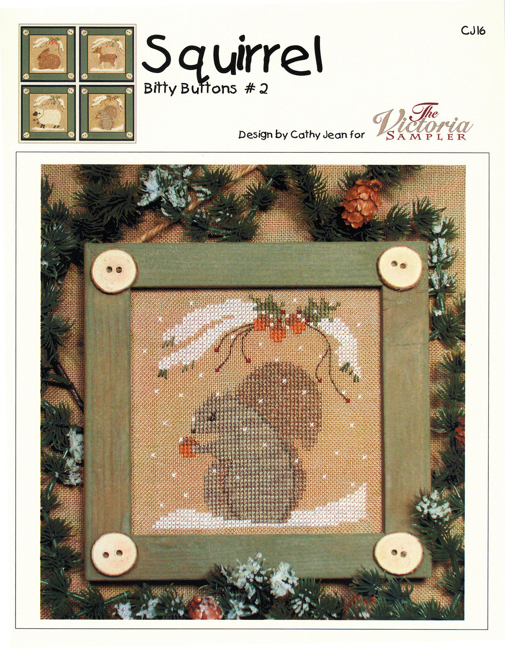 Bitty Buttons Squirrel - Counted Cross Stitch Pattern - PDF Download ...