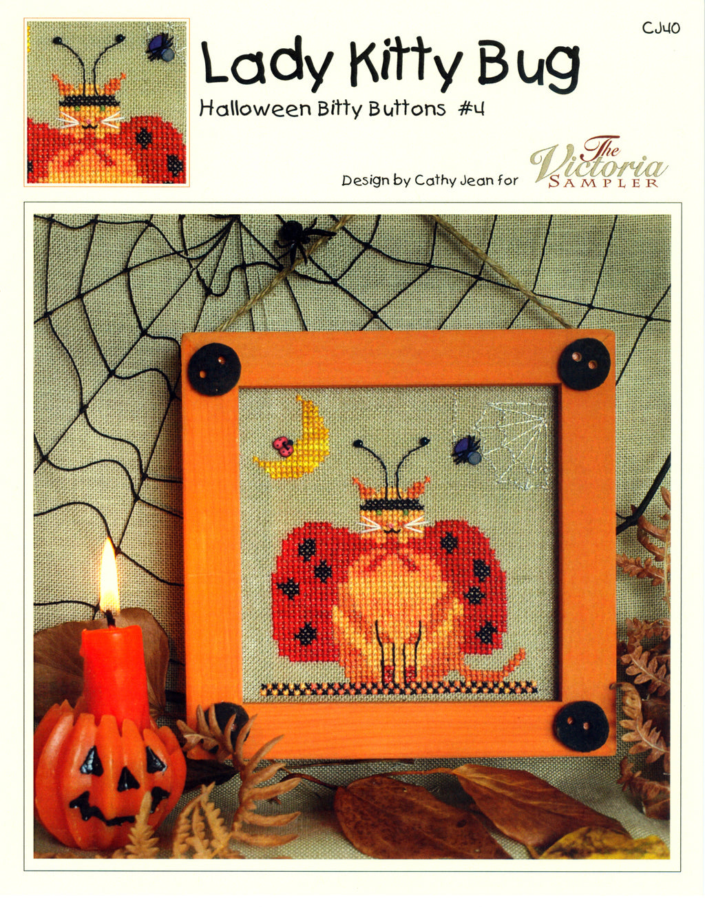 Lady Kitty Bug - Counted Halloween Cross Stitch Pattern - PDF Download ...
