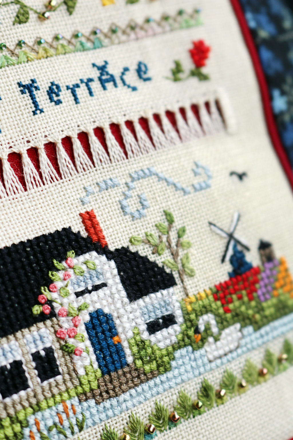 Tulip Terrace Sampler - Cottage Garden Series - Embroidery and Cross S ...